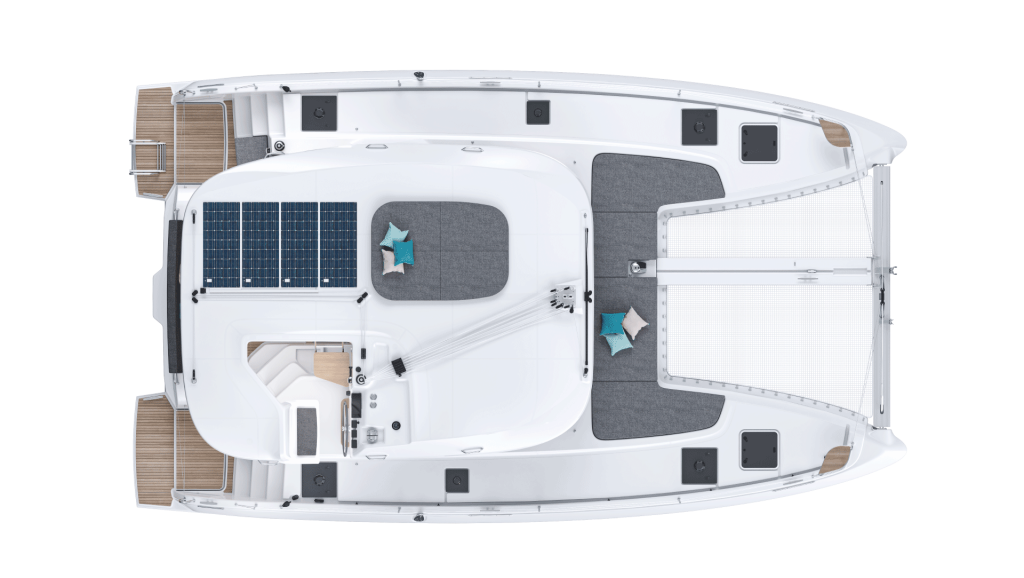 catamaran-lagoon-38-exterior-flybridge-layout | MK Yacht Explorer